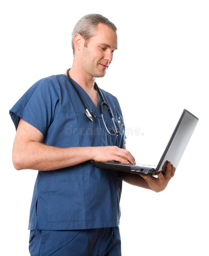 Laptop doctor stock photo. Image of uniform, prescription - 1757760