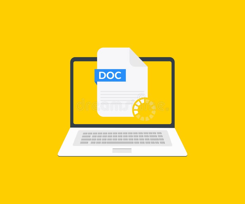 Laptop and Download DOC File Logo Design. DOC Files Document, Format ...