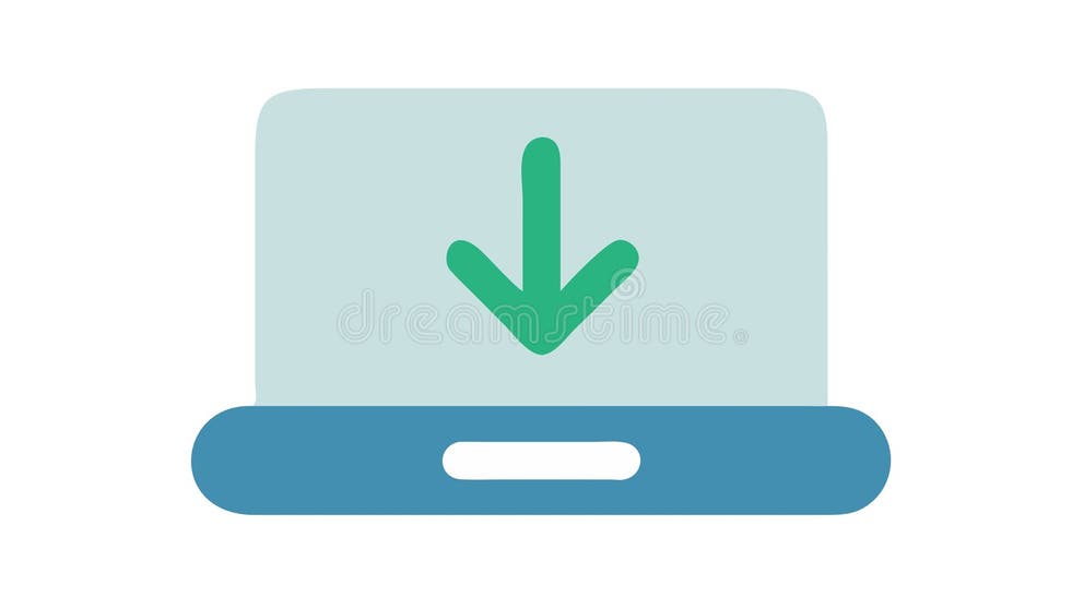 Laptop Download Icon, Computer Data Transfer, Vector Design Generative ...