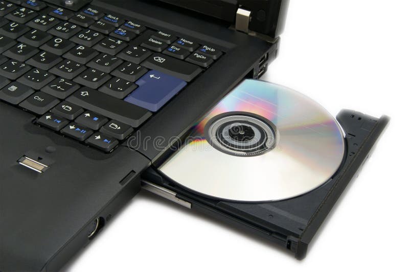 DVD on computer stock photo. Image of burning, working - 18405496