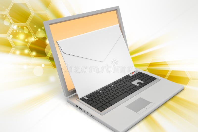 Laptop with e-mail stock image. Image of consignor, info - 46848167