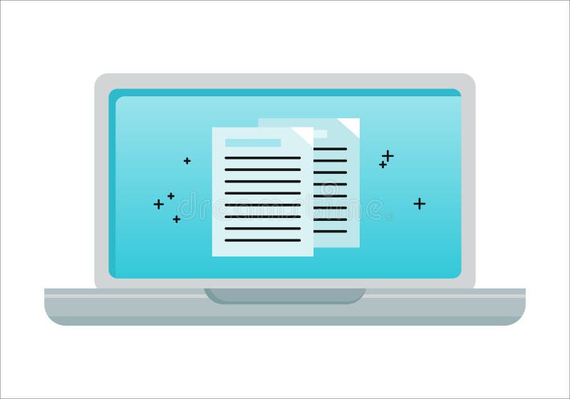 Electronic Documents Sharing Stock Illustration - Illustration of blog ...