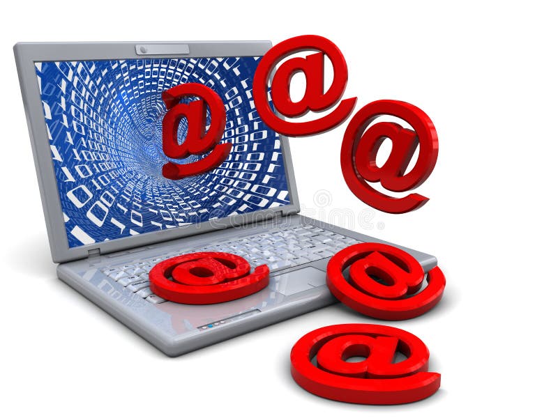Email stock illustration. Illustration of laptop, motion - 10418249