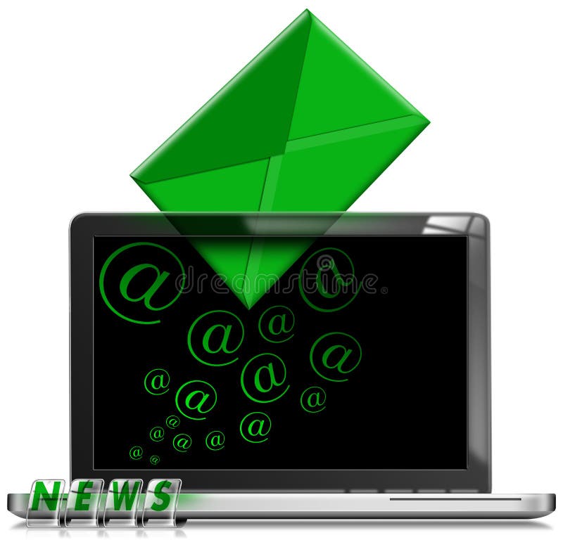 Laptop Email Newsletter Concept Stock Illustration - Illustration of ...