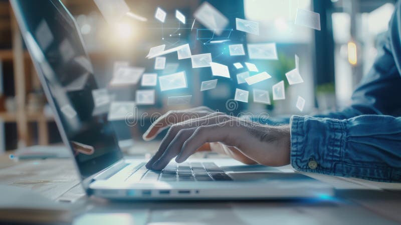 The Laptop and Emails. AI Generated Stock Photo - Image of office ...