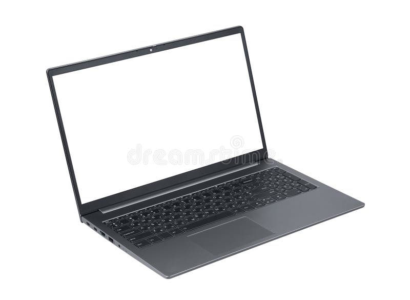 Laptop with Empty Space on White Stock Photo - Image of metal, portable ...