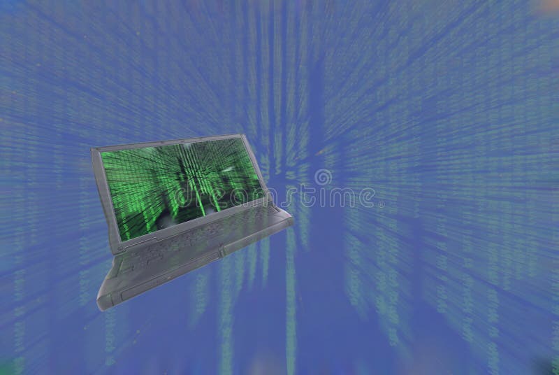 Laptop, enter the matrix stock illustration. Illustration of white ...
