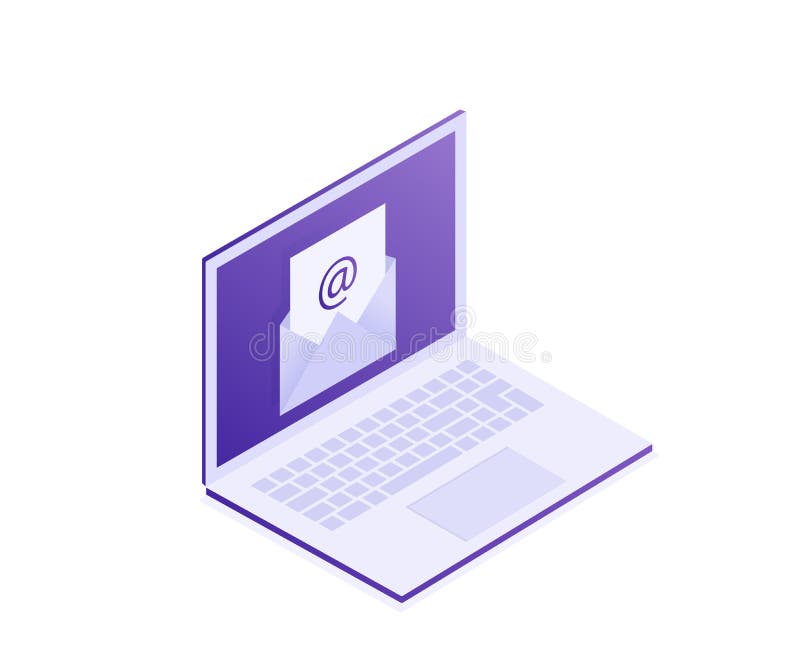 Laptop with Envelope on Screen. E-mail, Email Marketing, Internet ...