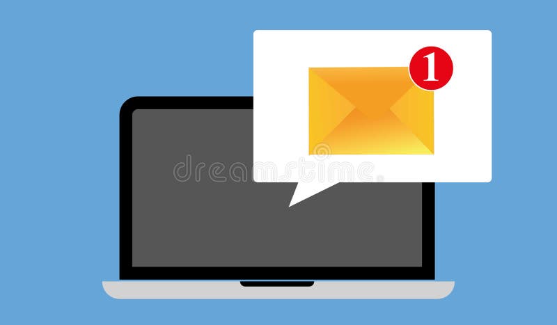 Laptop with Envelope on Screen. New Email on the Laptop Screen Stock ...