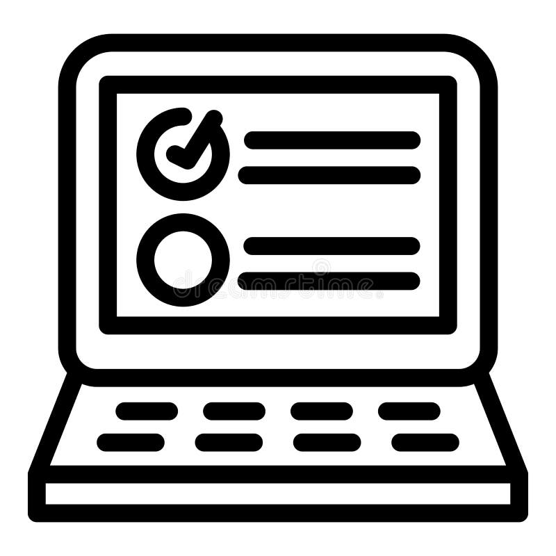 Laptop Exam Test Icon, Outline Style Stock Vector - Illustration of ... Laptop Exam Test Icon, Outline Style Stock Vector - Illustration of ...