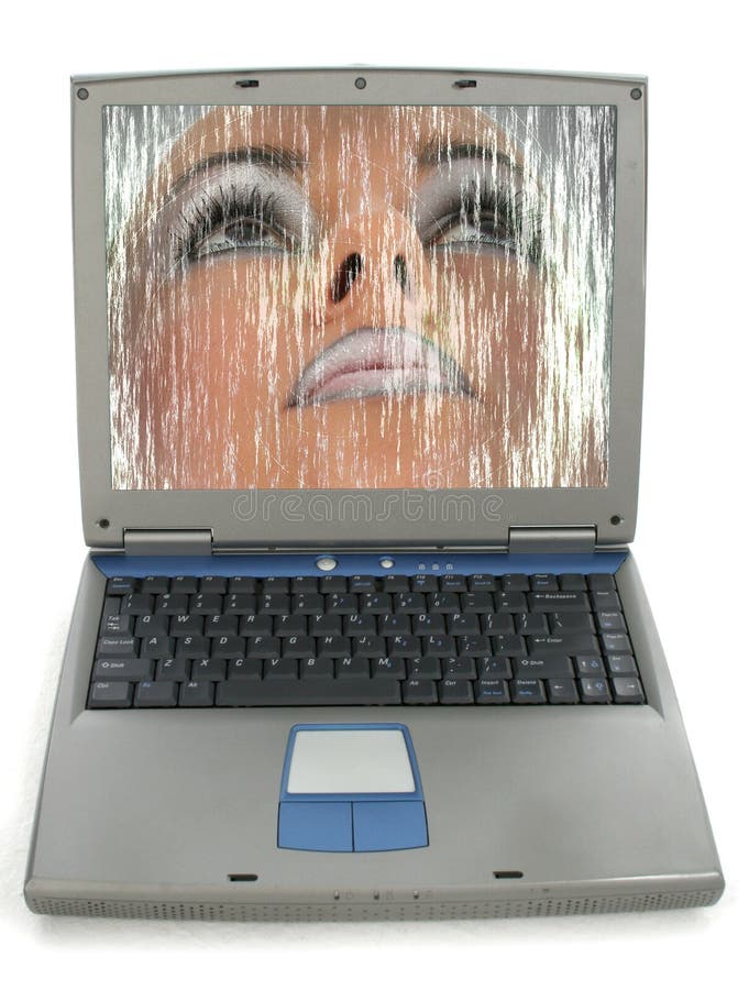 Laptop Face stock image. Image of internet, glamorous - 1371185
