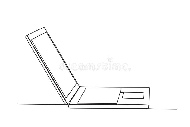 A Laptop Facing the Left Forms an Acute Angle Stock Vector ...
