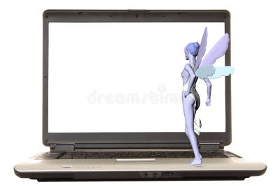 Laptop Fairy stock illustration. Illustration of technical - 1944322
