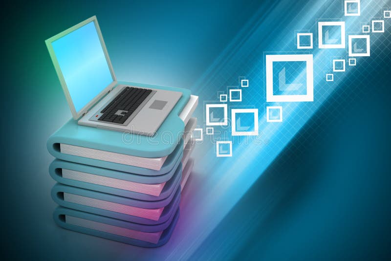 Laptop with file folder stock photo. Image of finance - 43854030