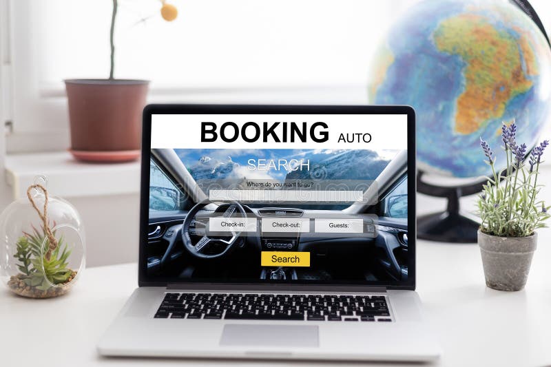 Laptop, Find a Car Concept, Booking Car Editorial Photo - Image of ...