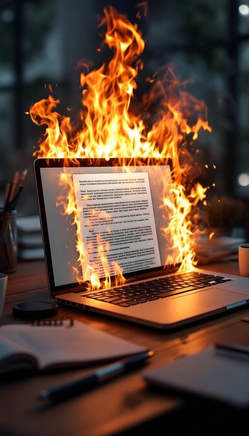 Fire Burning Document Data Loss Emergency Disaster Stock Illustrations – 7 Fire Burning Document ...