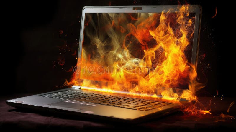 The Laptop is on Fire, Destroyed, Overheated after the Game Stock ...