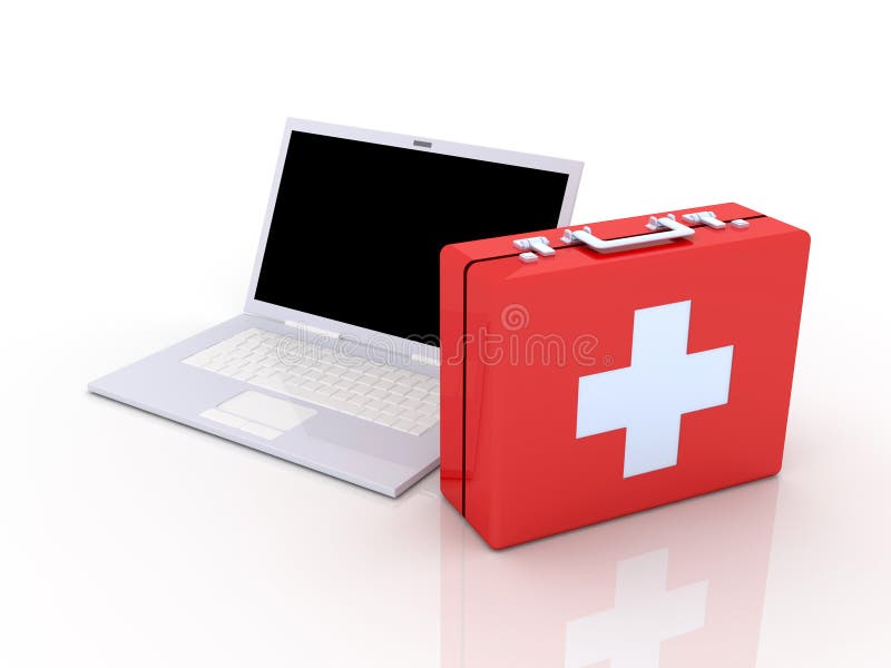 Computer First aid stock illustration. Illustration of cable - 13189312