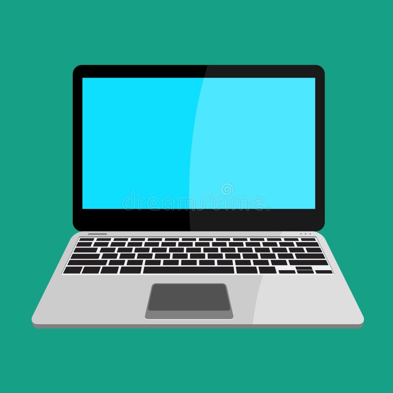 Laptop Flat Color Design Illustration Vector Eps10 Stock Vector ...