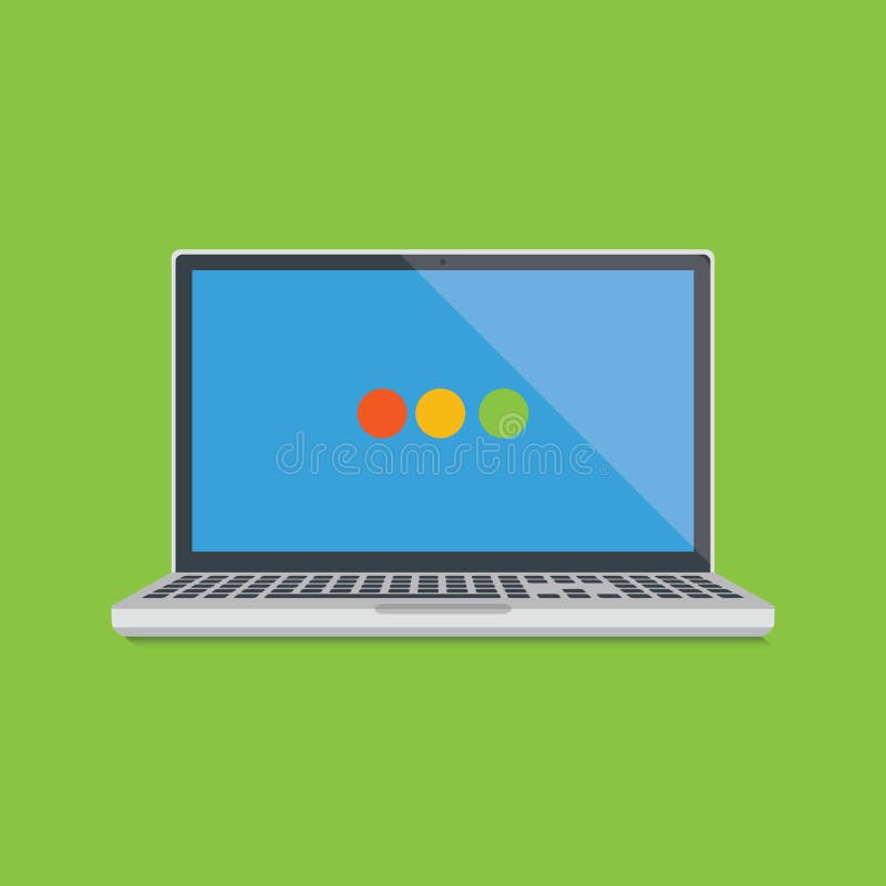 Laptop Flat Design. Laptop Icon. Vector Illustration Stock Illustration ...
