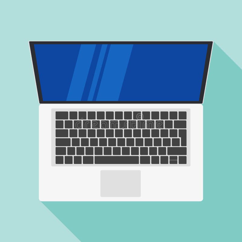 Laptop in Flat Style. Vector Illustration Stock Illustration ...