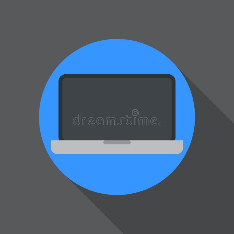 Laptop Flat Icon. Round Colorful Button, Circular Vector Sign, Logo ...