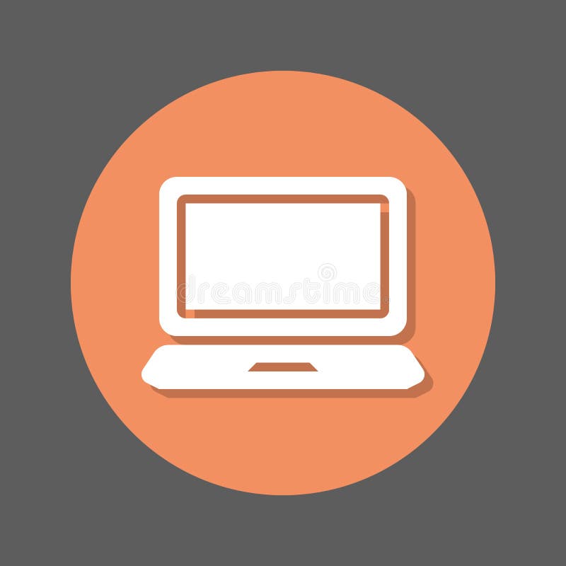 Laptop Flat Icon. Round Colorful Button, Circular Vector Sign Stock ...