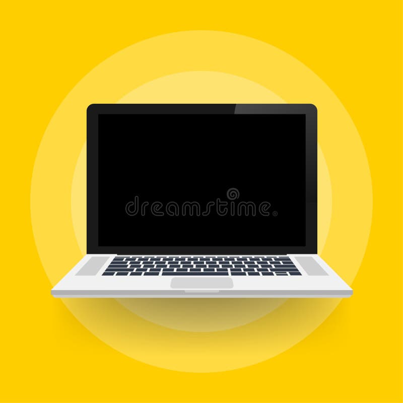 Laptop in Flat Style. Computer Symbol Stock Vector - Illustration of ...