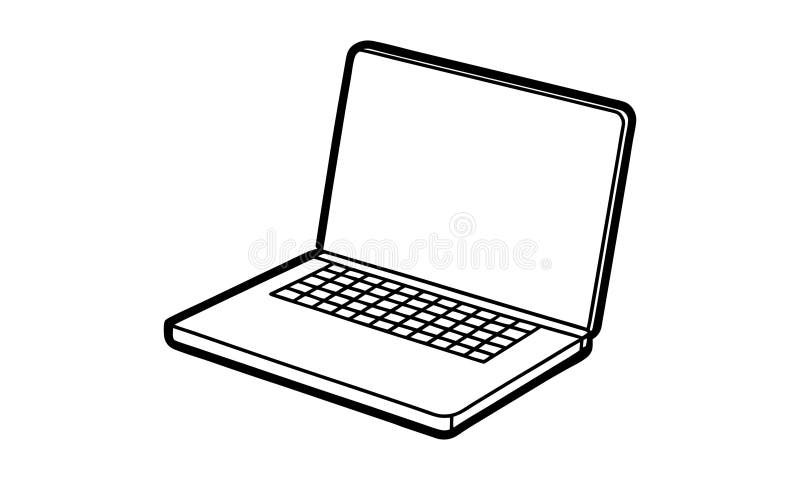 Laptop Flat Vector Illustration. Computer Laptop Cartoon with Blank ...