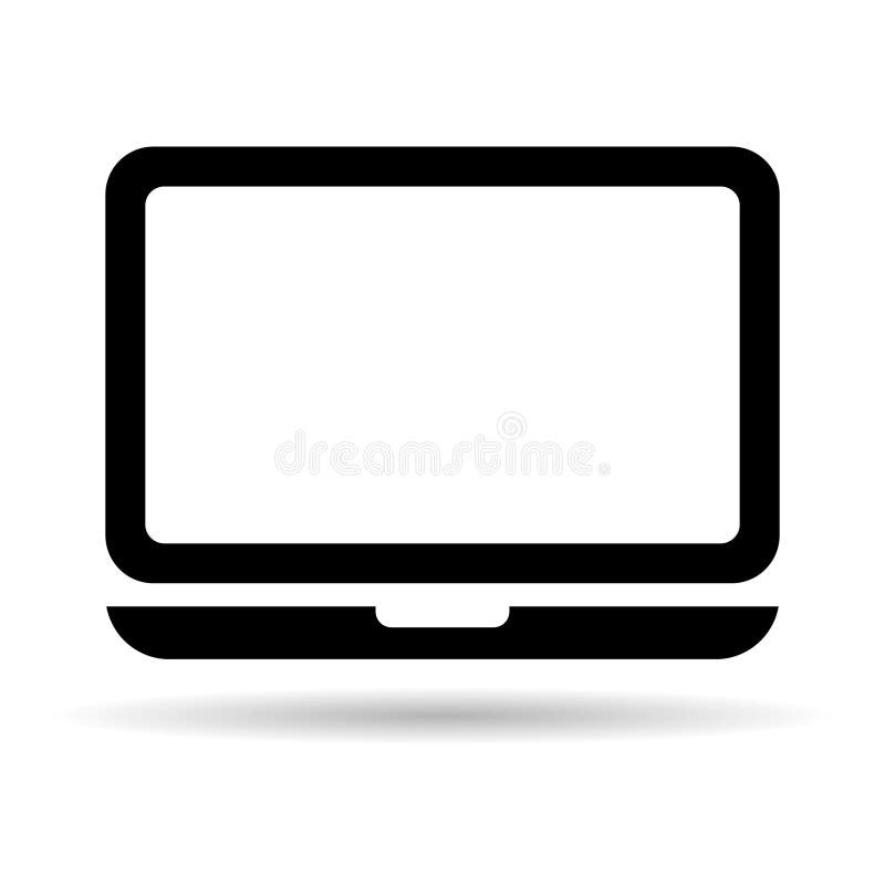 Laptop Flat Web Icon Shadow, Notebook Computer Technology Symbol ...