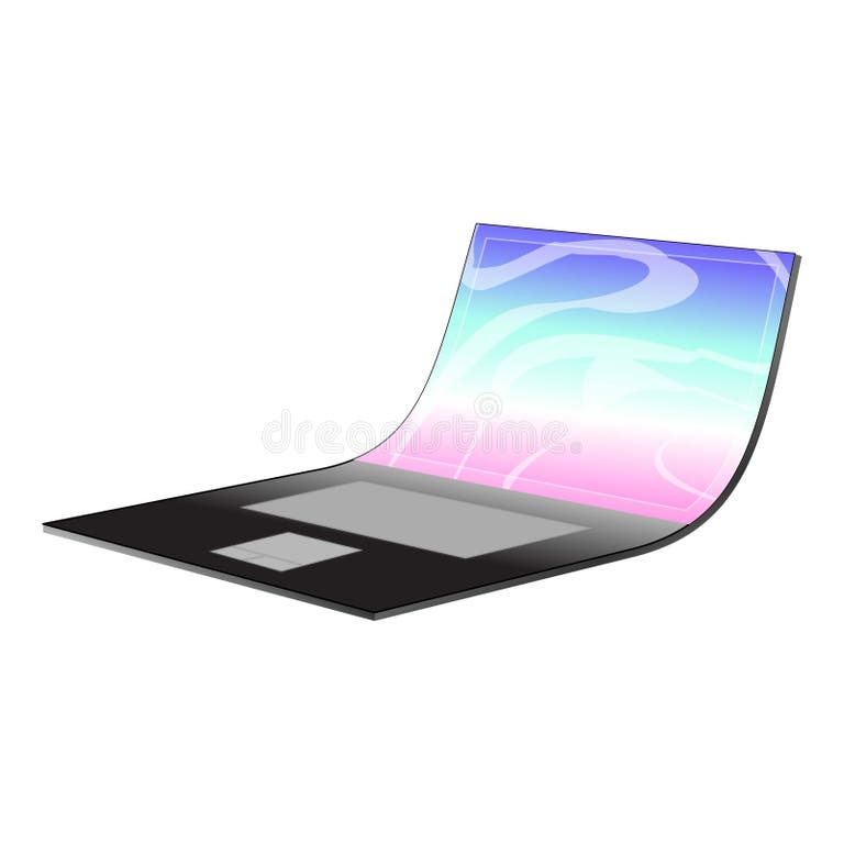 Laptop with a Flexible Screen Bending Backwards Stock Vector ...