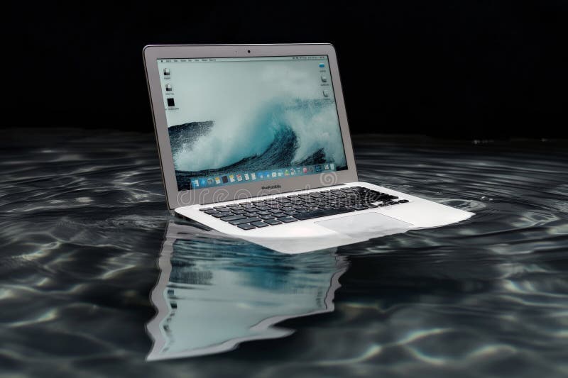 Laptop Floating on Water Surface Stock Photo - Image of laptop ...