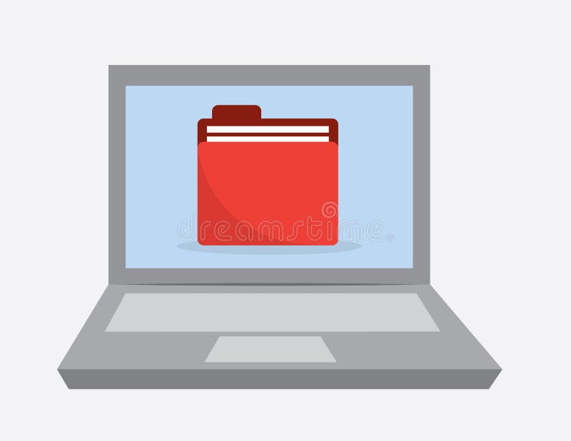 Computer Folder Papers stock vector. Illustration of digital - 33675462