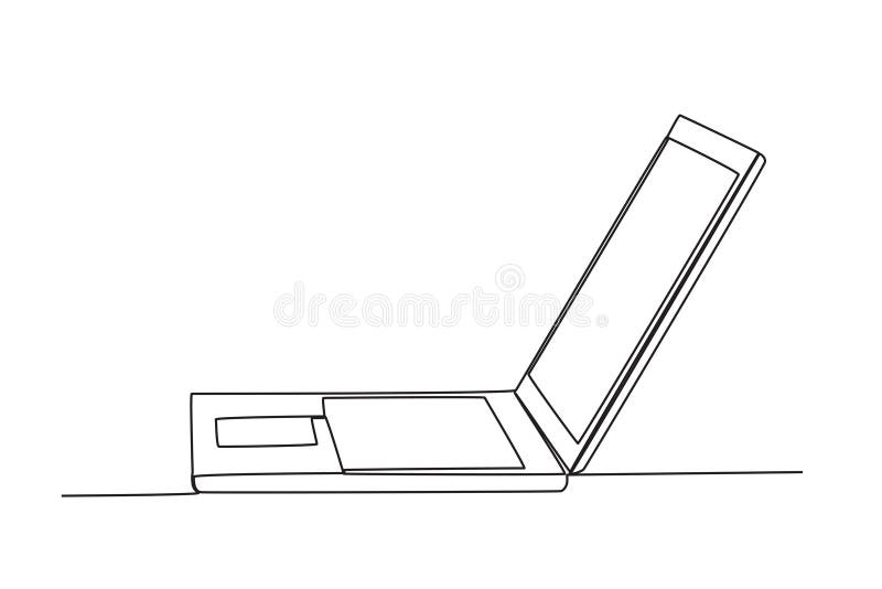 A Laptop Forms an Acute Angle Stock Vector - Illustration of view ...