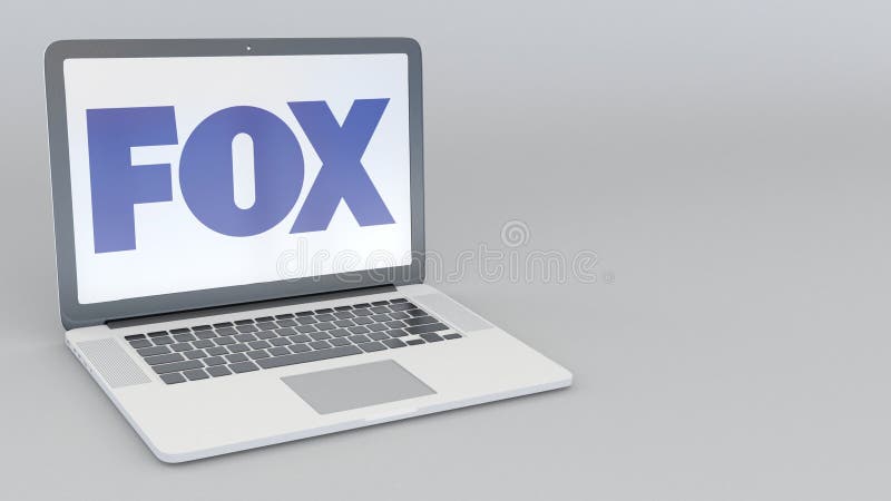 Laptop with Fox Broadcasting Company Logo. Computer Technology ...