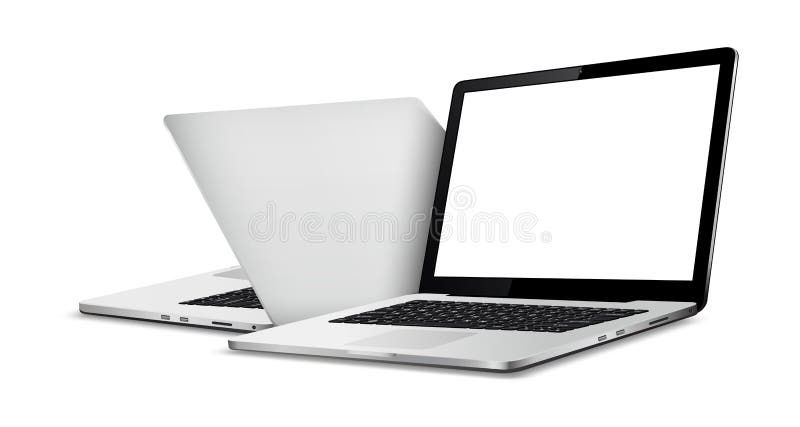 Front, Side and Top View on Laptop Computer Stock Vector - Illustration ...