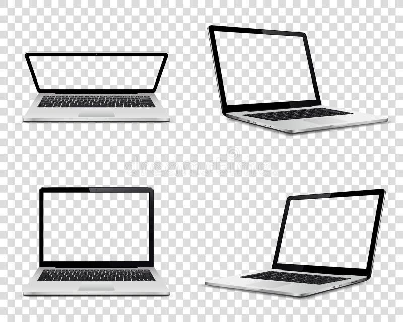 Front, Side and Top View on Laptop Computer Stock Vector - Illustration ...