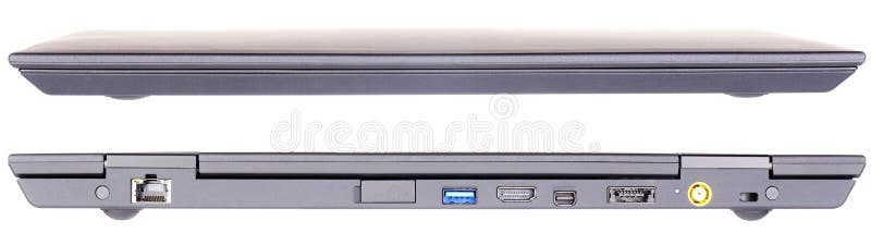 Laptops Front and Back View with Empty Screen Stock Photo - Image of ...