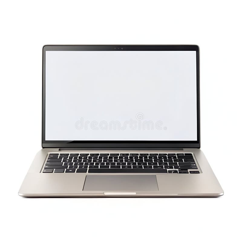 Laptop Front View Blank Screen Mockup Stock Illustration - Illustration ...