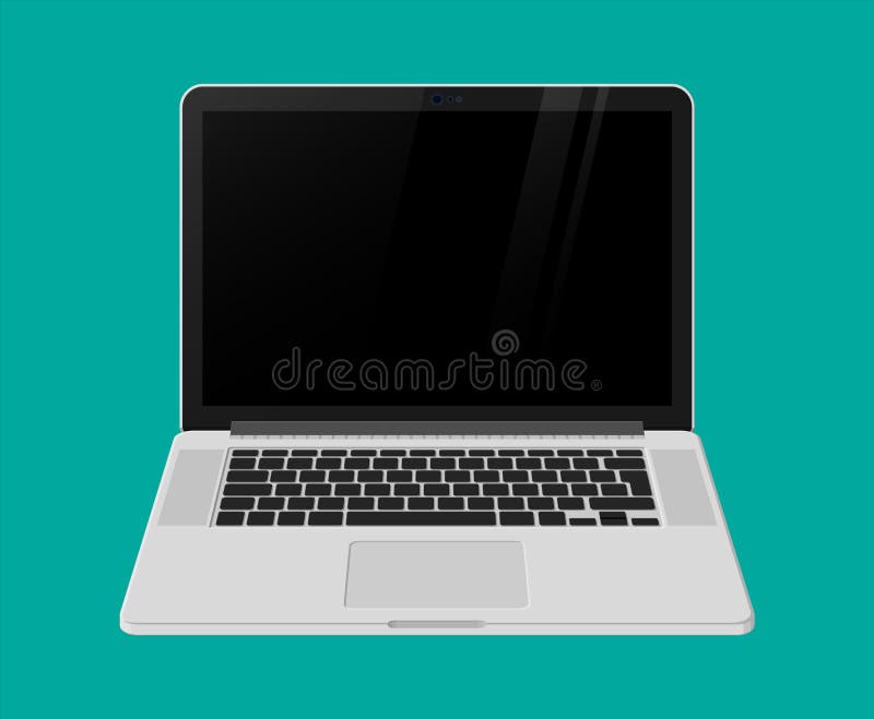 Laptop Front View. Mobile Computer Stock Vector - Illustration of ...