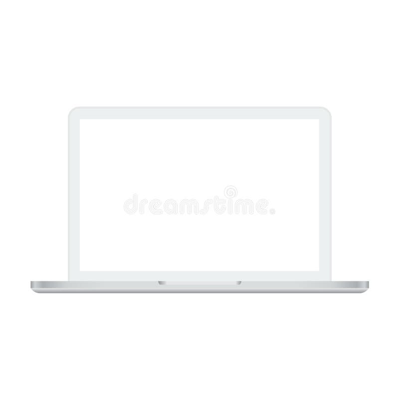 Laptop Front View Mockup with Empty or Blank Screen. Stock Vector ...
