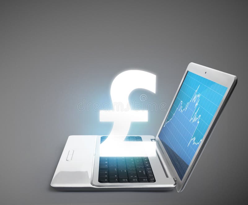 Laptop Front View with Monitor Stock Photo - Image of marketing ...