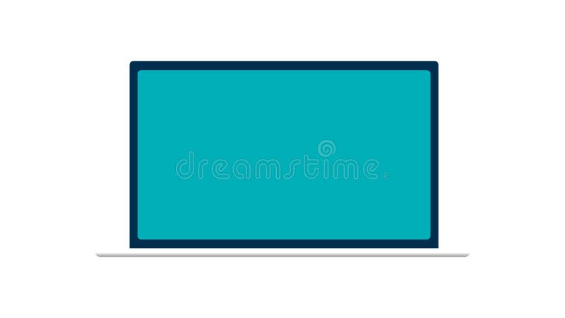 Laptop Front View. Notebook. Flat Isolated Model - Vector Stock. Stock ...