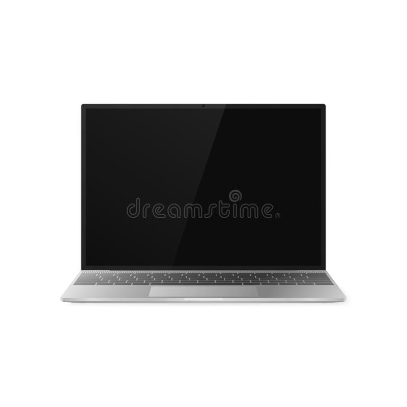 Laptop Front View. Laptop with Shadow Isolated on White Background ...