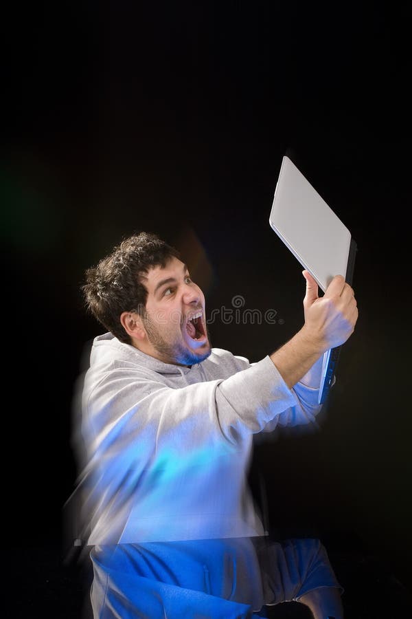 Computer frustration stock photo. Image of stress, stressed - 8865990