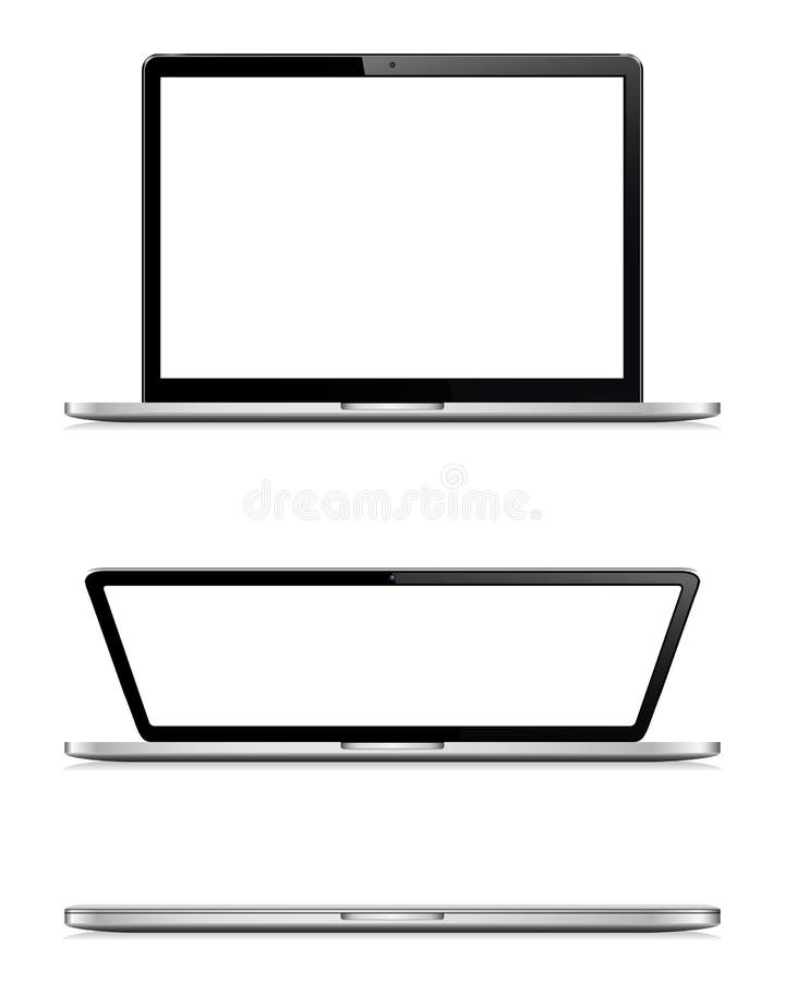 Laptop Fully Opened , Partially Opened and Closed Screen Stock Vector ...
