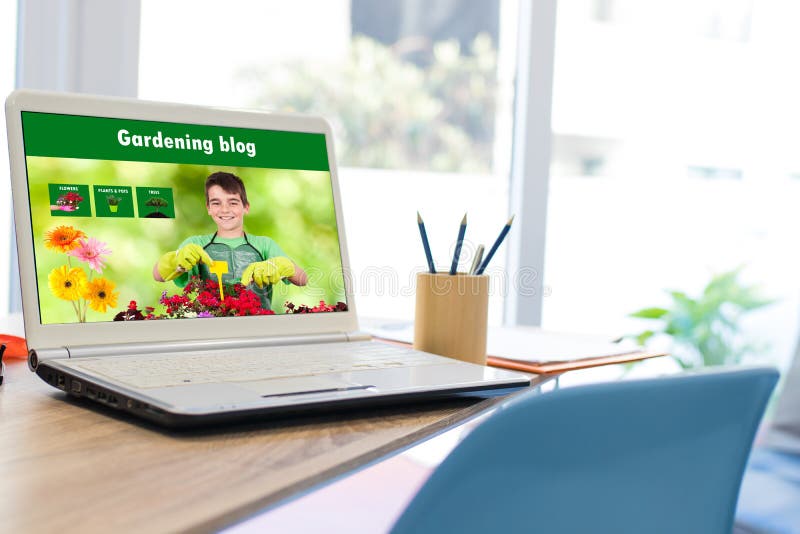 Laptop and garden web stock photo. Image of plants, horticulture ...