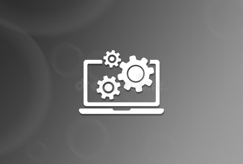 Laptop and gears icon stock illustration. Illustration of gadgetry ... Laptop and gears icon stock illustration. Illustration of gadgetry ...