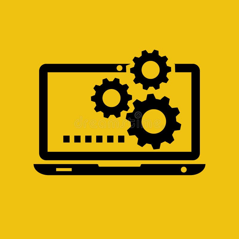 Laptop and Gears Icon. Computer Service. Technical Support Sign Stock ... Laptop and Gears Icon. Computer Service. Technical Support Sign Stock ...