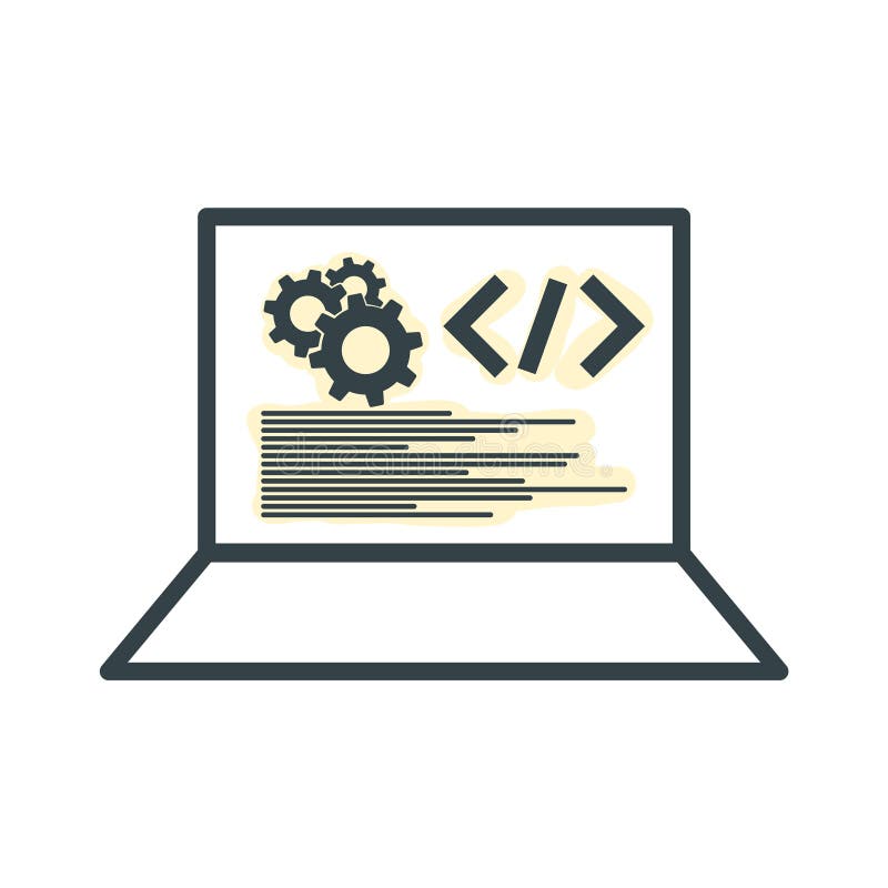 Laptop and Gears Icon, Service Notebook, Computer Repair Logo Template ...